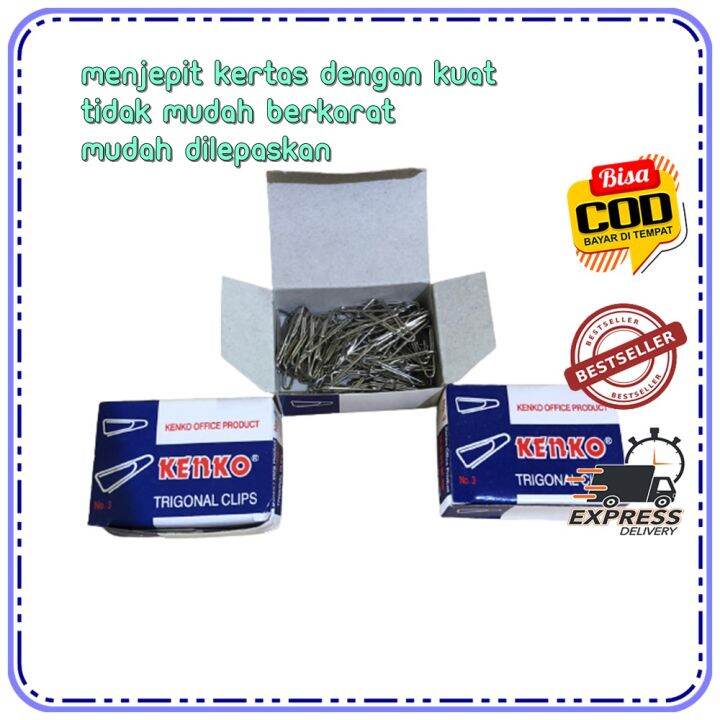 TRIGONAL CLIP/ Paper clip NO.3 KENKO - KENKO PAPER CLIP PENJEPIT KERTAS ...