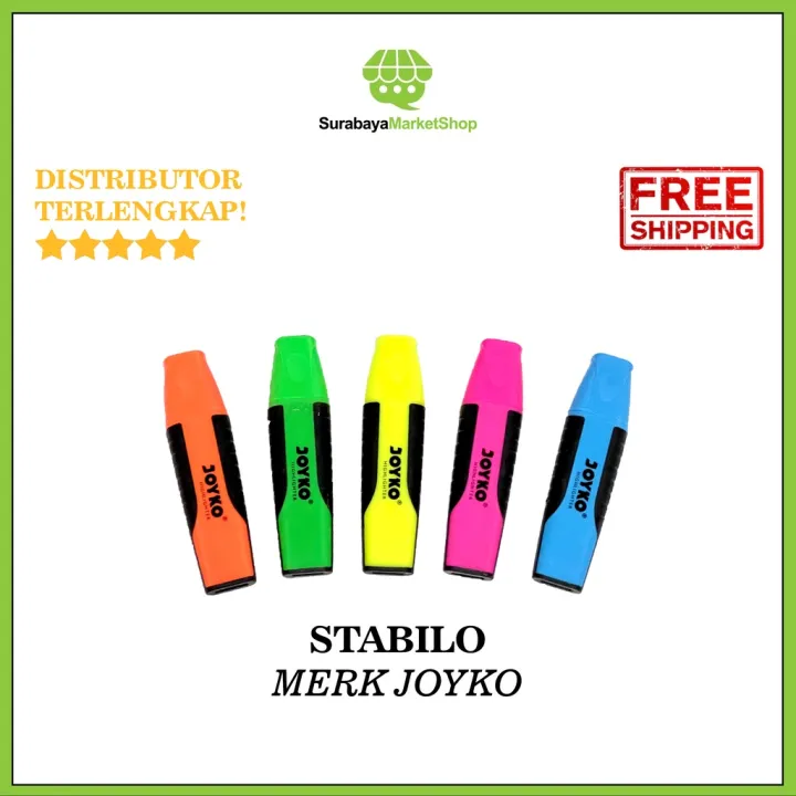 Stabilo / Pulpen Pena Sorot / Highlighter / Penanda Warna Pastel Set ...