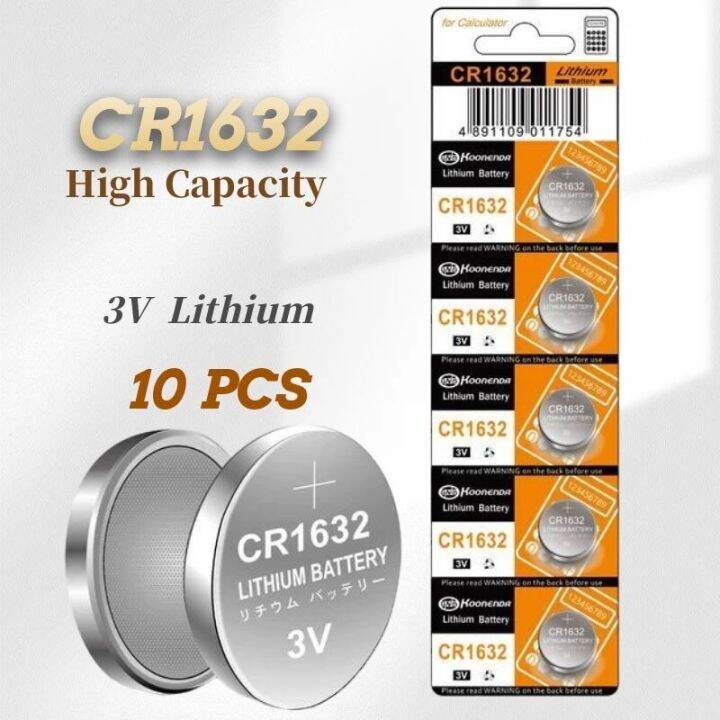 10Pcs CR1632 DL1632 3V Lithium Batteries Cell Button Coin Battery Calculator Toy Medical ...
