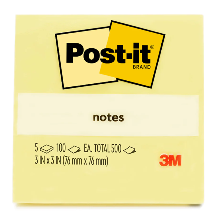 [SG] 3M Post-It® 654-5CY Canary Yellow Post-It Notes 3x3" (5 pads, 100 ...
