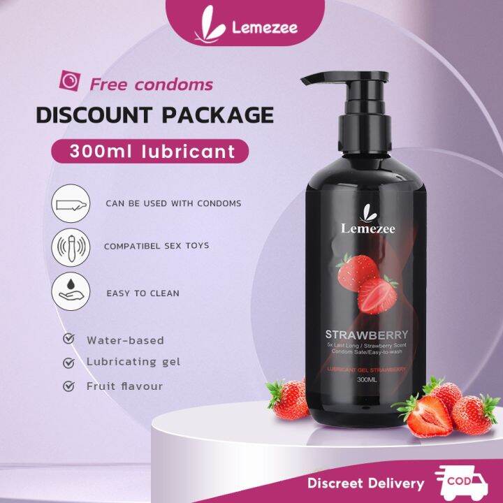 Lemezee 300ml Strawberry Lubricant Oil Anal Sex Lube Gel Health Water