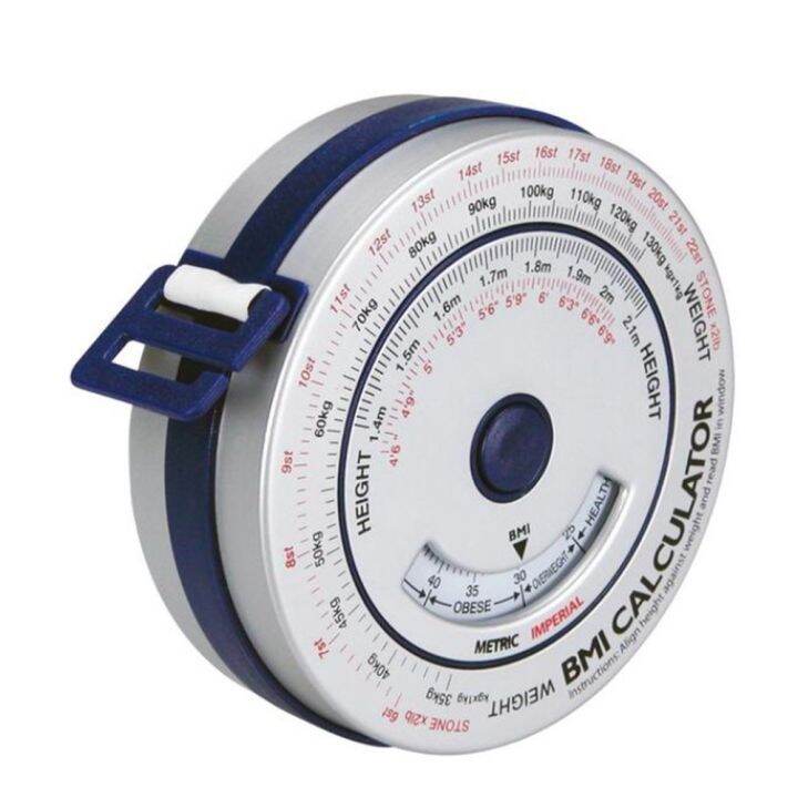 Tape Measure BMI Body Mass Index Push button Retractable Locking Tape ...
