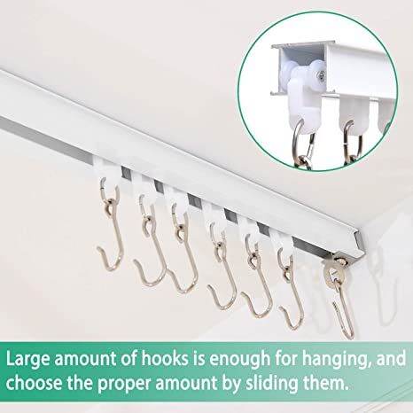 Adjustable Ceiling Curtain Track With Hooks For Bedroom , Living Room ...
