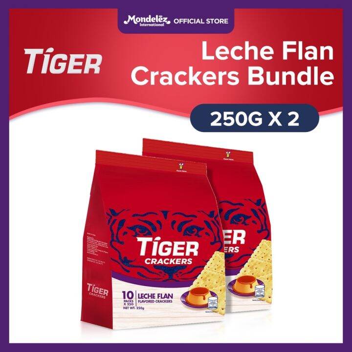 Tiger Flavored Crackers - Leche Flan Flavor 250g Wheat Fiber Biscuits ...