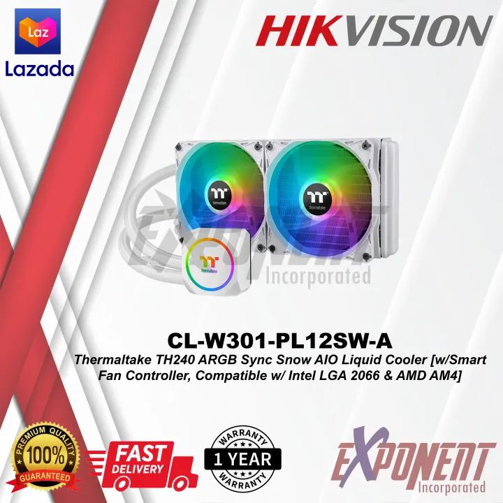 CL-W301-PL12SW-A - Thermaltake TH240 ARGB Sync Snow AIO Liquid Cooler [w/Smart Fan Controller ...
