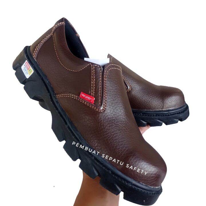 Sepatu Safety King Skn Kickers Fantofel Coklat Ujung Besi Keselamatan ...