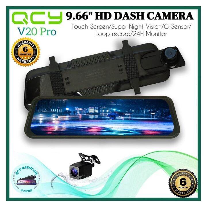 New!!!ORIGINAL QCY V20 PRO INTELLIGENT CAR DASHCAM 9.66 TOUCH SCREEN ...