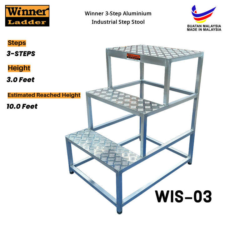 3-Step Aluminium Industrial Step Stool | Lazada