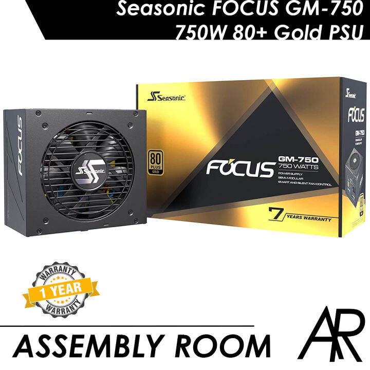 Seasonic FOCUS GM-750, 750W 80+ Gold, Semi-Modular, Power Supply Unit PSU ATX Fan Control ...