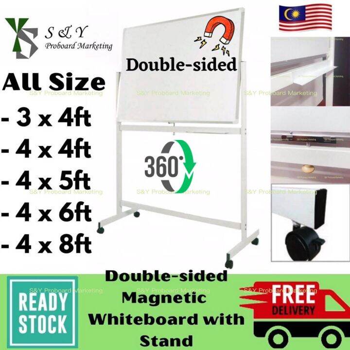 Double Sided Magnetic White board With Stand All Size 3x4 4x4 4x5 4x6 ...