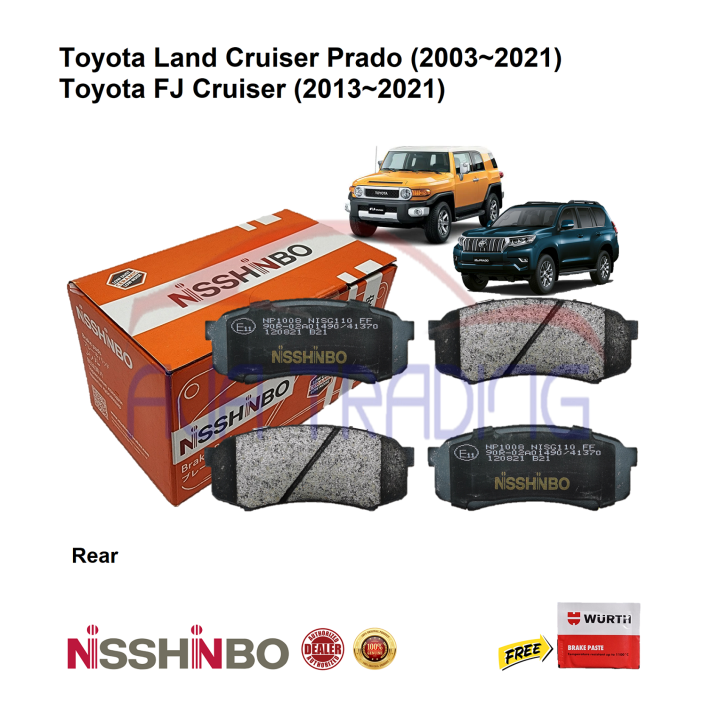 Genuine Nisshinbo Rear Brake Pads with SHIMS for Toyota FJ Cruiser ...
