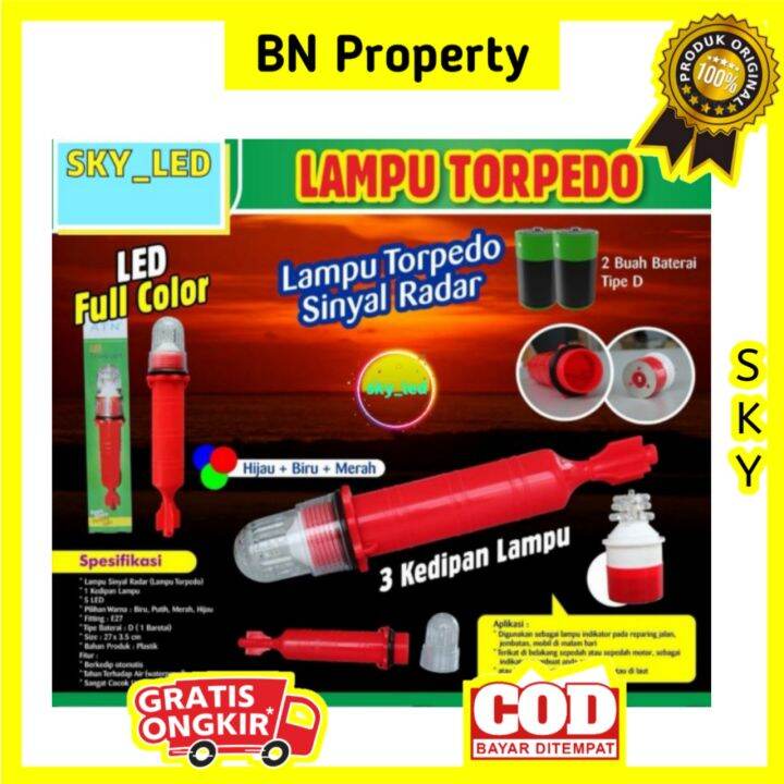 Lampu Sinyal Nelayan 2 Baterai 1 Baterai Lampu Torpedo 5LED/15LED 1Warna 3Warna | Lazada Indonesia