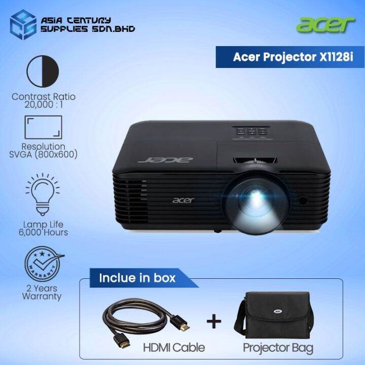 Acer X1228i SVGA 4500 Lumens DLP Projector with 4,500 Lumens, Build In ...