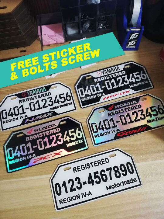 Temporary Acrylic Motorcycle Acrylic License Plate (with Freebies ...