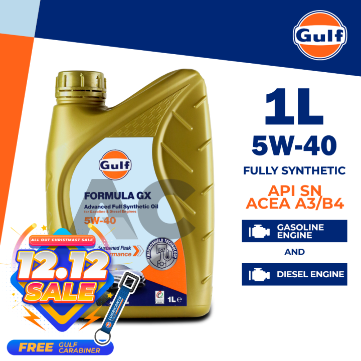 GULF Formula GX 5W-40 1 Liter Fully Synthetic Oil for Gasoline and ...