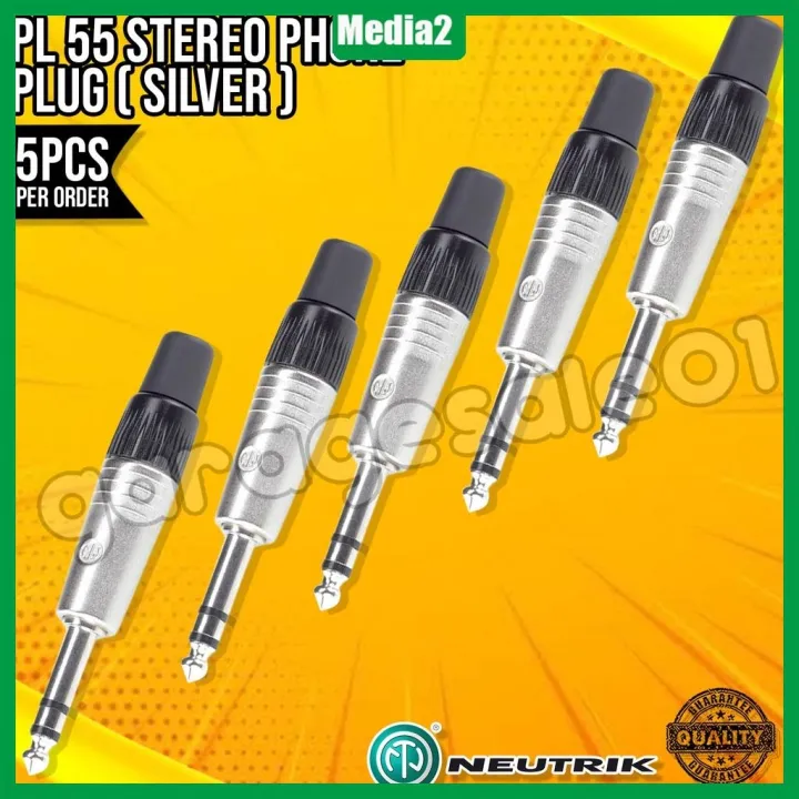 Media2 ⚡⚡5PCS NEUTRIK PL 55 Stereo Phone Plug Silver⚡ | Lazada PH