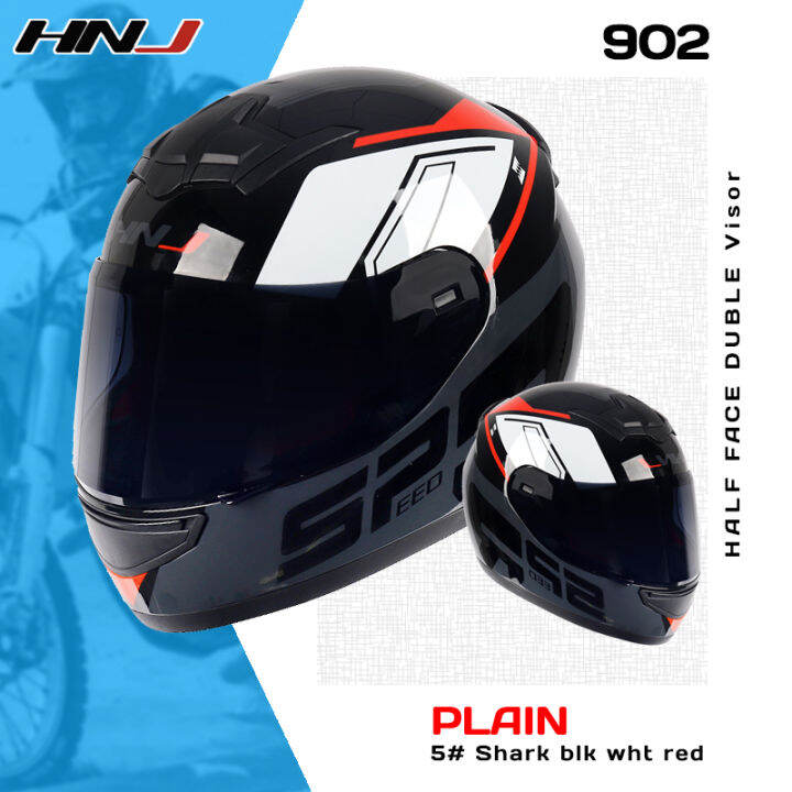 HNJ 902 Men Full Face Motorcycle Helmet Single Visor Helmet Women ...