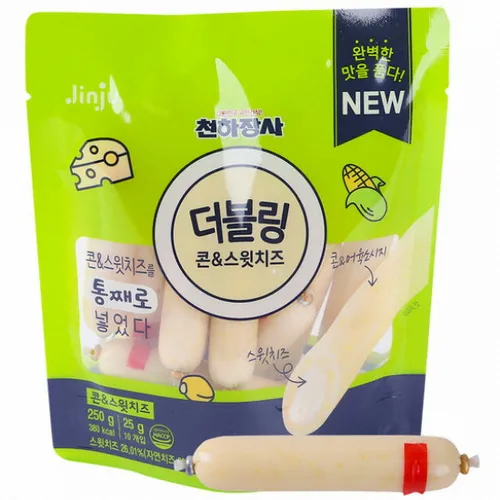 Korean Jinju READY TO EAT Sweetcorn Cheese Sausage Cheonhajangsa 250g ...
