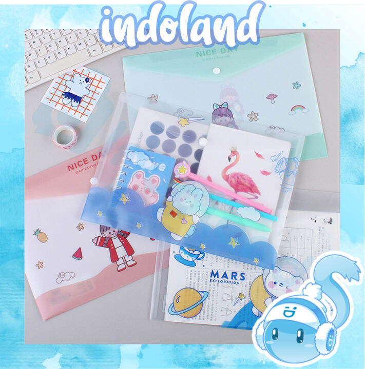 IDL MAP PLASTIK A4 KARAKTER KARTUN LUCU MAP FILE KANCING S108 | Lazada ...