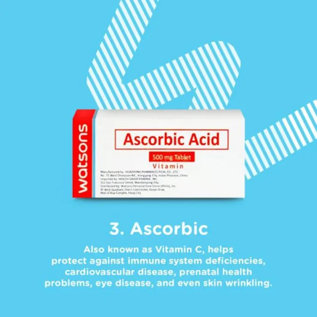 100pcs. Ascorbic Acid 500mg Tablet in 1 Box - COD with freebies ...