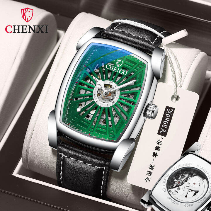 Chenxi CX-8809นาฬิกากลไกอัตโนมัติทรงสี่เหลี่ยมสำหรับผู้ชาย | Lazada.co.th