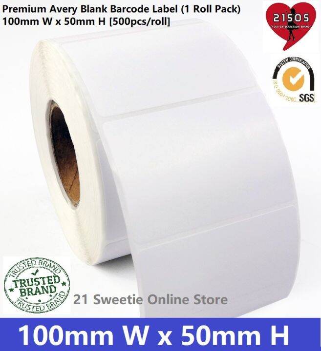 PREMIUM Blank Barcode Label 100mm W x 50mm H Width x Height AP Sticker ...