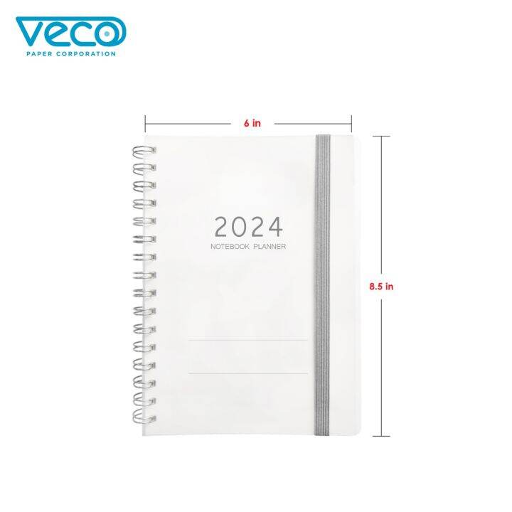 Veco Minimalist Planner 2024 80lvs Deluxe Cream 100gsm with frosted ...