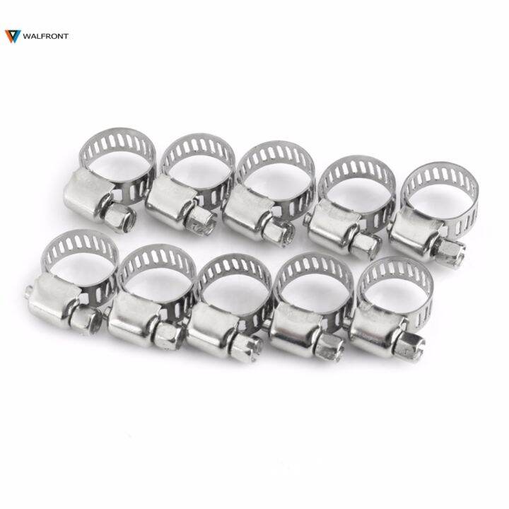 10Pcs/set Screw Band Hose Clamps Adjustable Stainless Steel Tightening ...