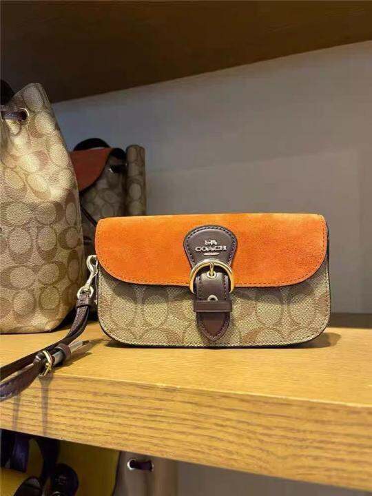 Original Coach C5620 Kleo Crossbody Bag In Signature Canvas - Khaki ...