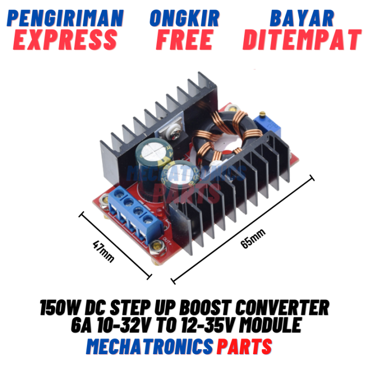 150W DC STEP UP BOOST CONVERTER 6A 10 32V TO 12 35V MODULE | Lazada ...