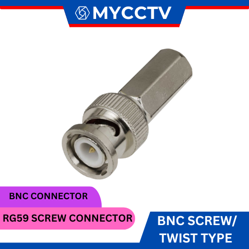HIKVISION RG59 Coaxial Cable BNC Male Connector, Screw On (Twist On ...