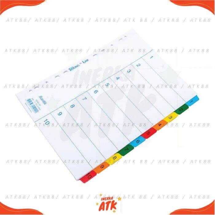 Bantex Strongline Indexes A4 10 Pages (1-10 index) #6240 Pembatas File ...