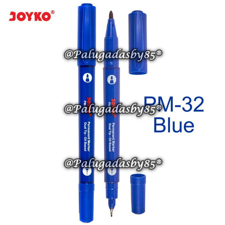 (1 Biji) GROSIR Spidol Permanent JOYKO PM-32 Dual Tip Biru / Joyko ...