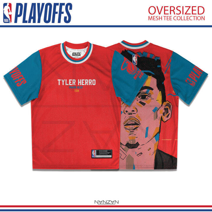 Nanzan NBA Oversized Mesh Tee Tyler Herro Miami Heat Number Ten NBA ...