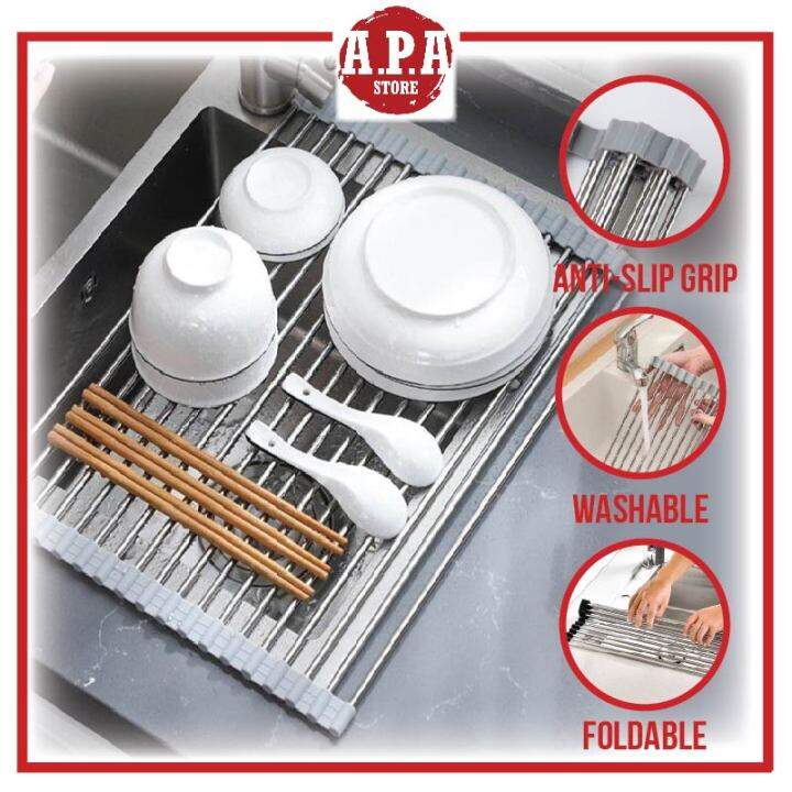 APA Kitchen Sink Drainer Foldable Sink Drain Stainless Steel Dish ...