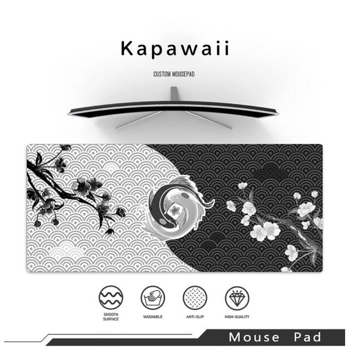 【hot】 Black Gaming Mouse Pad Computer Gamer Sakura Mousepad Large ...