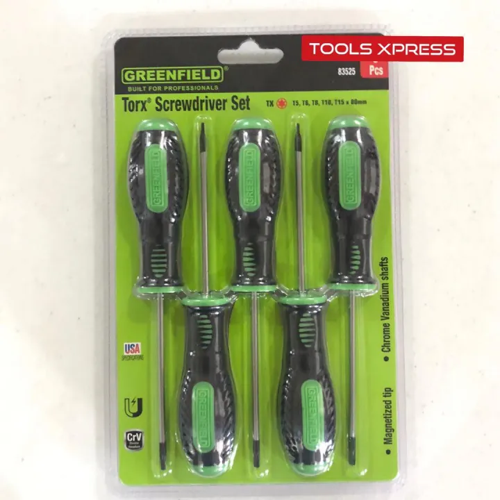 GREENFIELD Torx Screwdriver Set [5 pcs] | Lazada PH
