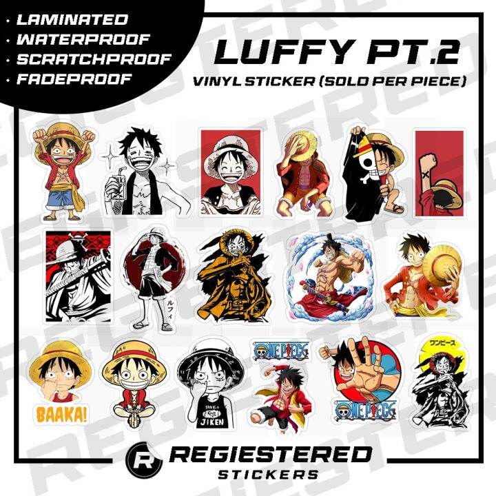 PT 2 Monkey D Luffy One Piece Vinyl Sticker Waterproof Phone Helmet ...