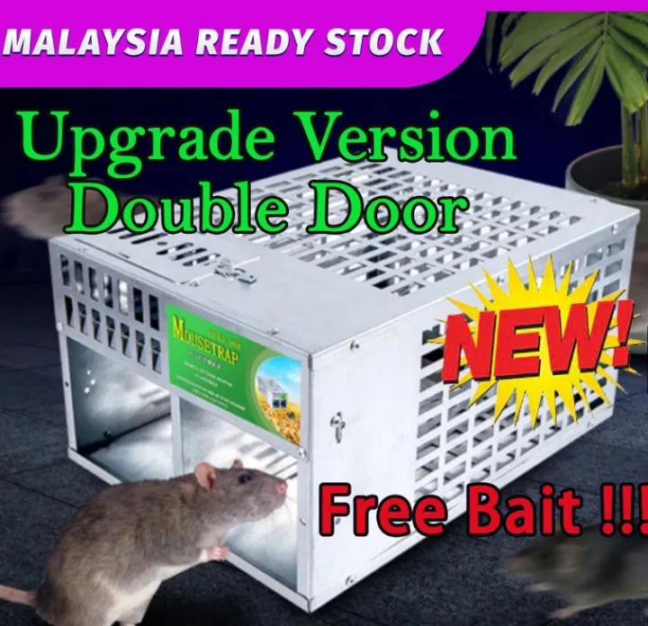 【GW】Perangkap Tikus Besi Double Door Mouse Trap Reuseable Multi Catch ...