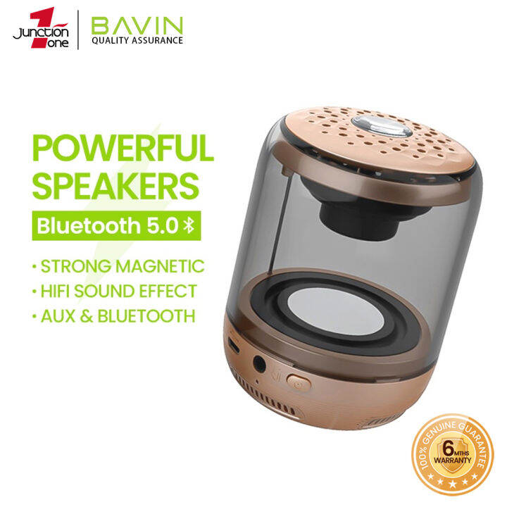 BAVIN BM01 5.0 Bluetooth Speaker Powerful Magnetic w/ Transparent ...