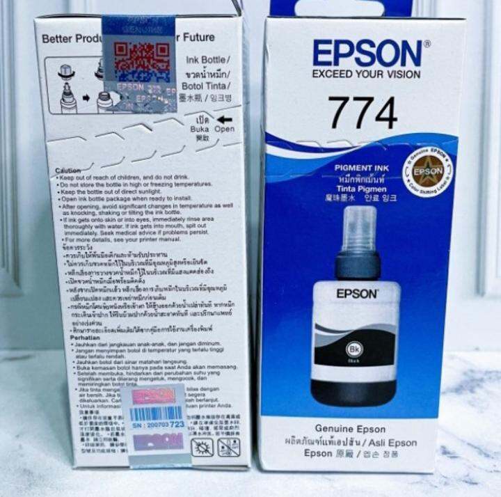 Tinta Epson 774 Black / Tinta Pigmen T774 T7741 Pigment Ink Hitam M100 ...