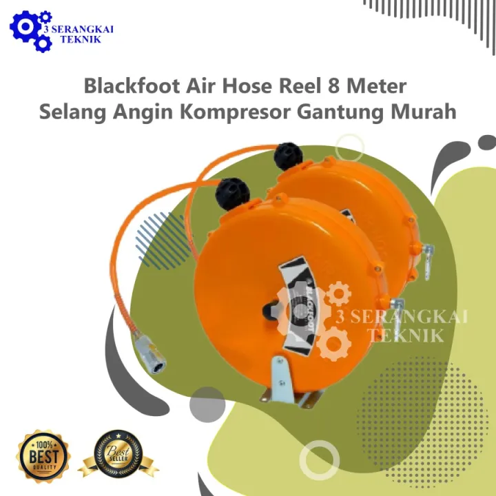 Selang Kompresor Roll Otomatis 8M Air Hose Reel Selang Compresor Angin ...