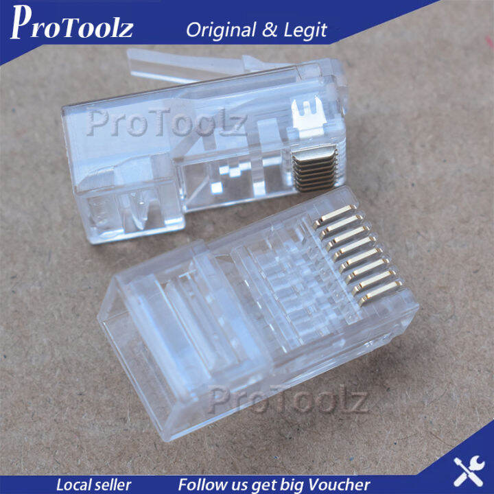 RJ45 Connector for CAT6 Network 8P8C Modular Ethernet Cable Header Plug ...