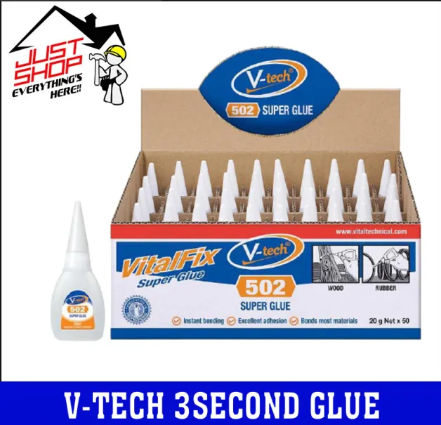 VTECH Quick Dry Super Glue VT-502 (20G) / 3 Second Glue / Gam 3 Saat ...