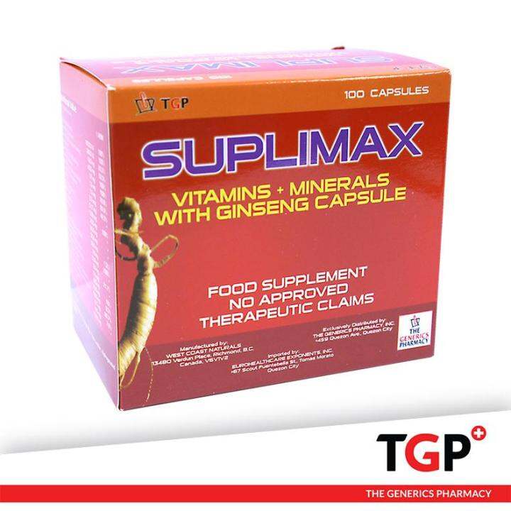 MultiVitamins & Minerals plus Ginseng (SUPLIMAX) | Lazada PH