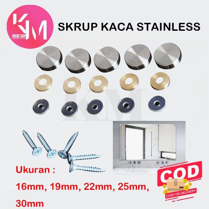 DOP SKRUP KACA HUBEN TUTUP SEKRUP KACA STAINLESS 16 19 22 25 30 MM DOP ...