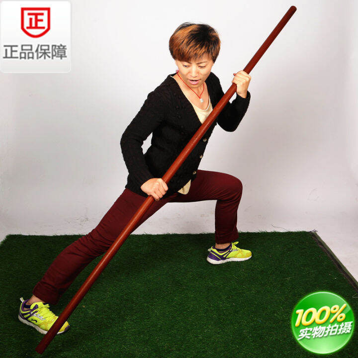 Wushu red wooden stick Kundian wood Shaolin stick hardwood submerged ...