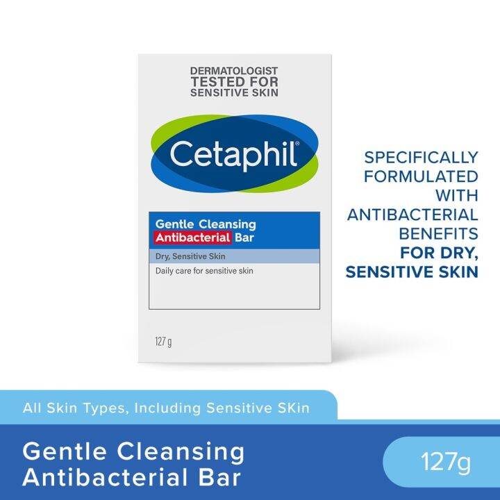 Cetaphil Gentle Cleansing Antibacterial Bar 127g [for Dry And Sensitive