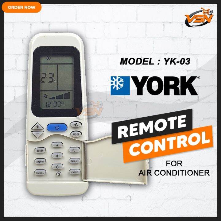 York Air Cond Conditioner Aircon AirCond Remote Control YK3 ALAT KAWALAN JAUH 空调遥控 | Lazada