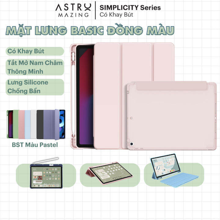 [tặng Bút Stylus] Bao Da Ipad Basic Màu Pastel Astromazing Chống Sốc